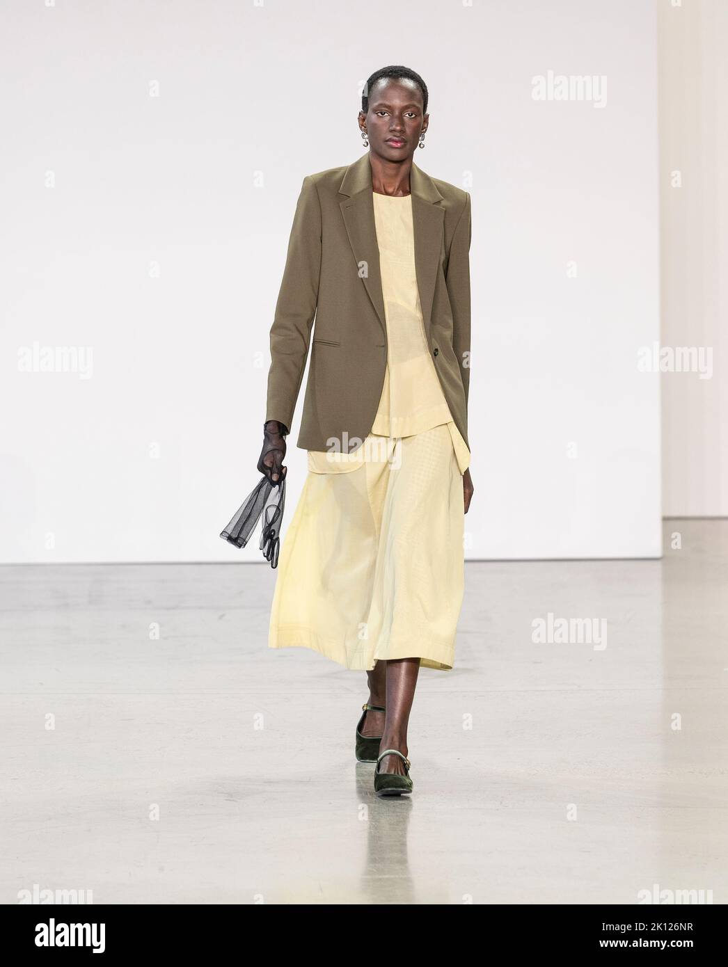 New York, New York, USA. 14th Sep, 2022. Model walks runway for DEVEAUX ...