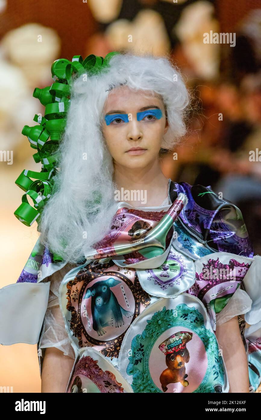 London, UK. 14th Sep, 2022. A model walks the runway at the VIN OMI ...
