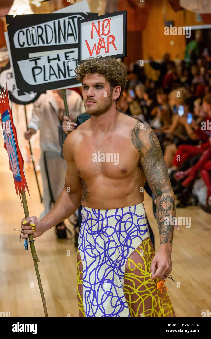 London, UK. 14th Sep, 2022. A model walks the runway at the VIN OMI ...