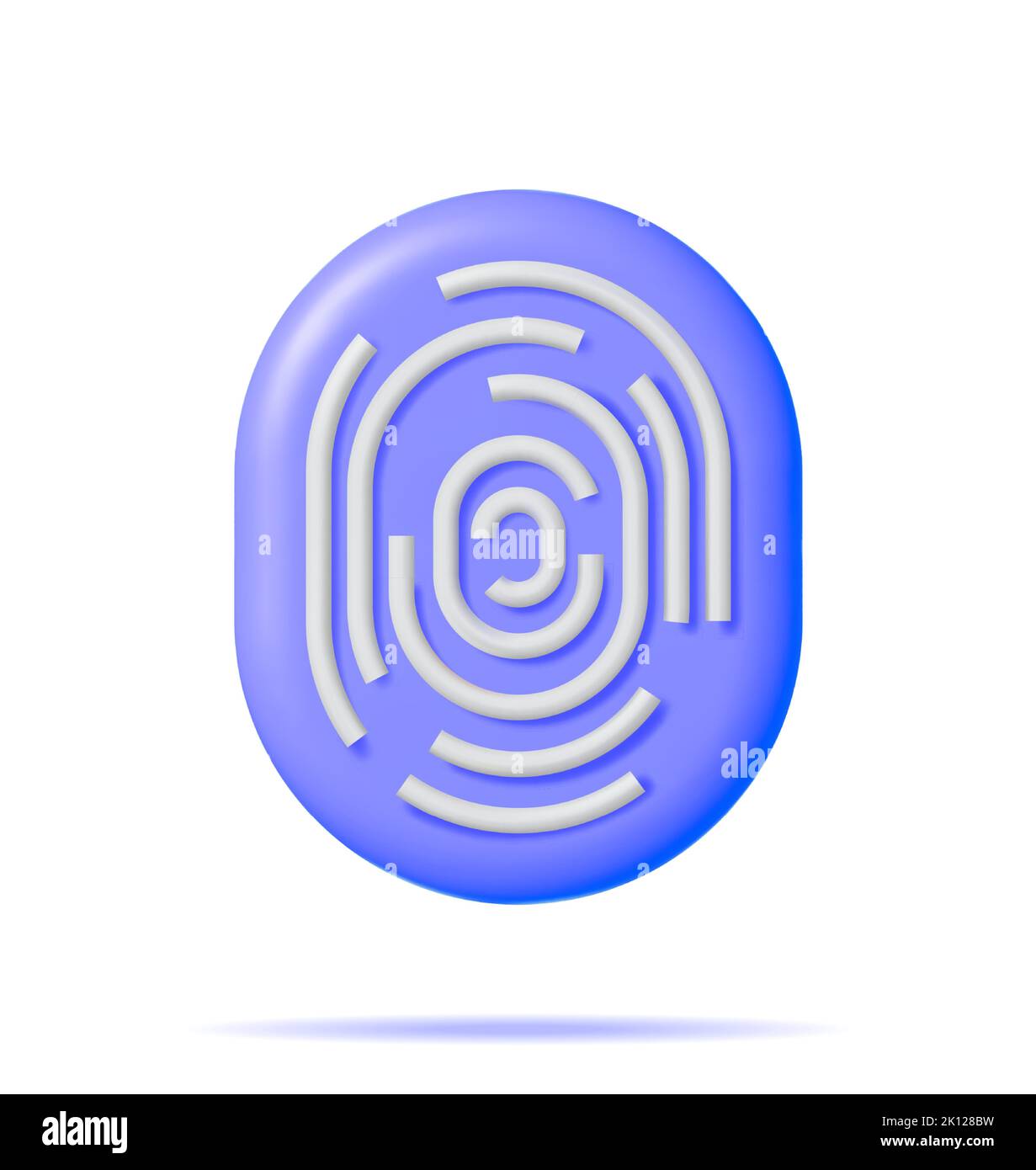 3D Fingerprint Icon Isolated Stock Vector Image & Art - Alamy