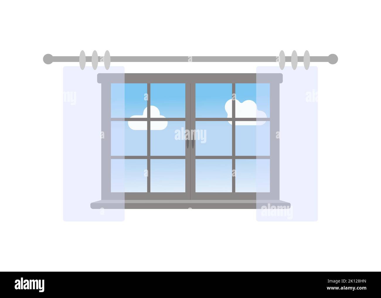 Closed window isolated on white background. Home interior concept ...