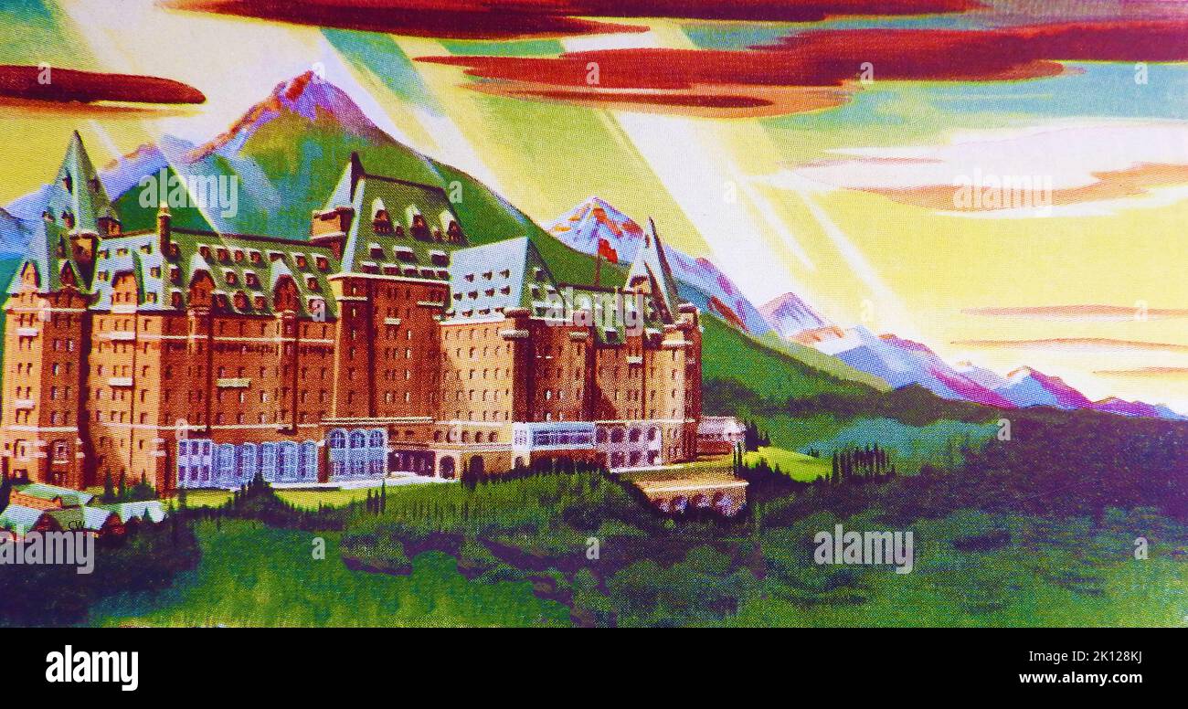 1947 coloured USA advertisement for Banff Springs Hotel, ( Fairmont ...