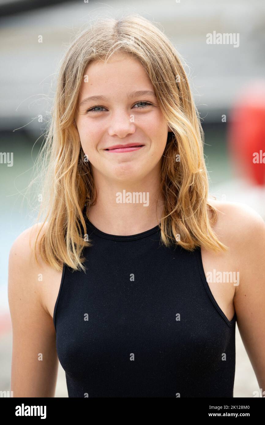 Lucie Loste Berset attends the La cour photocall during the La Rochelle ...