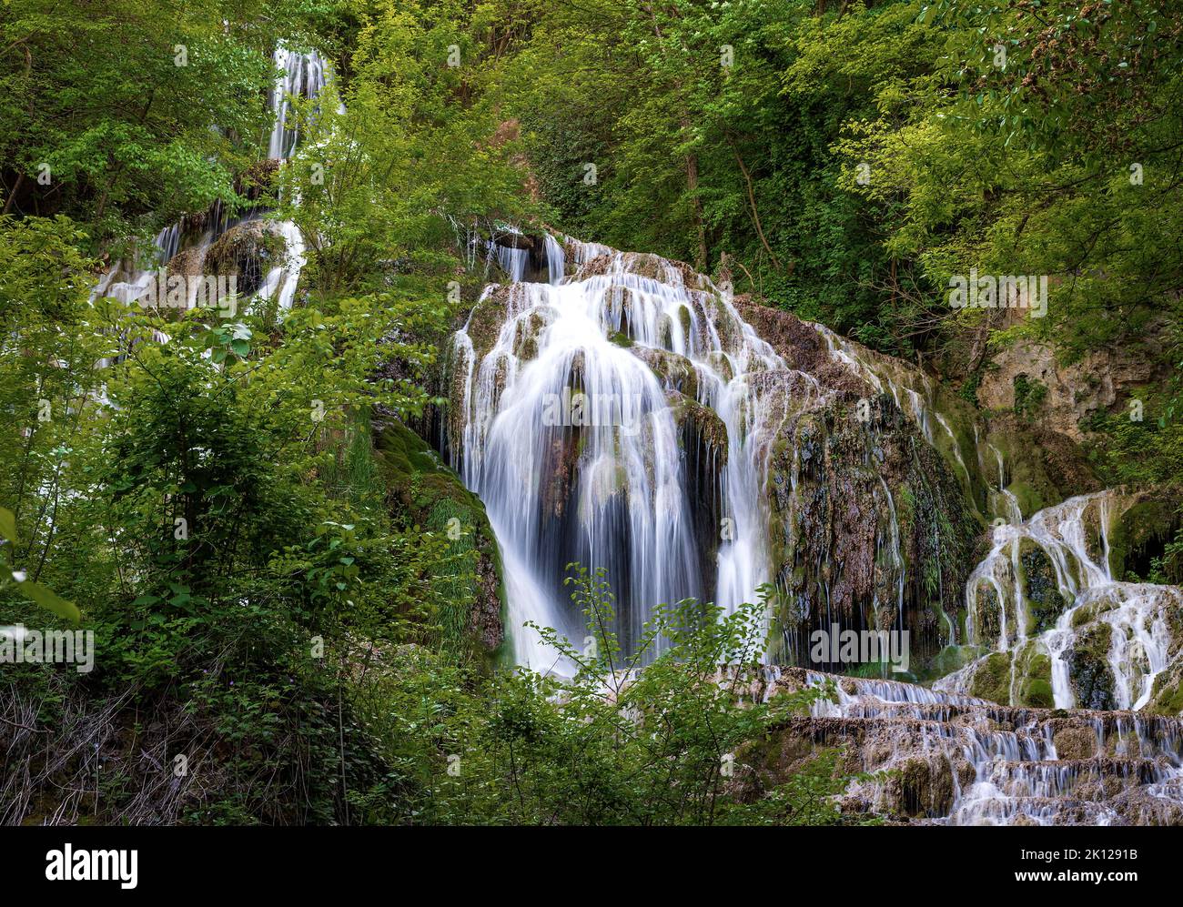 Waterfall in nature. Mountain cascade river waterfall Stock Photo - Alamy