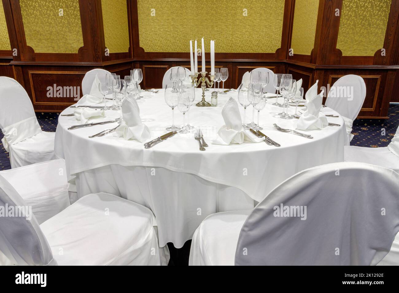 elegant table setting for a wedding, banquet, or a reception Stock ...
