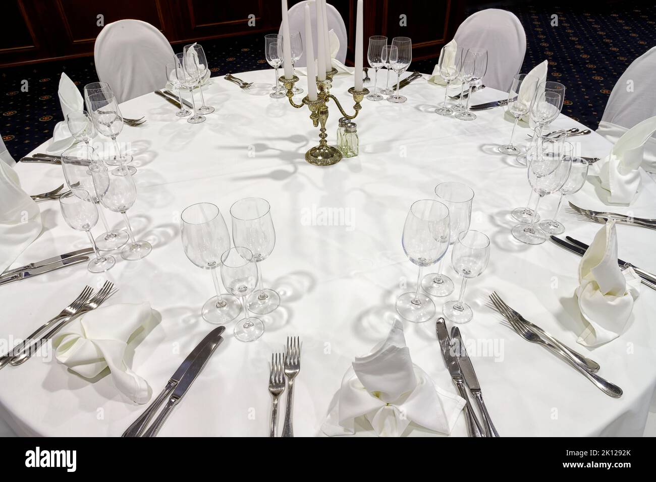 elegant table setting for a wedding, banquet, or a reception Stock Photo - Alamy
