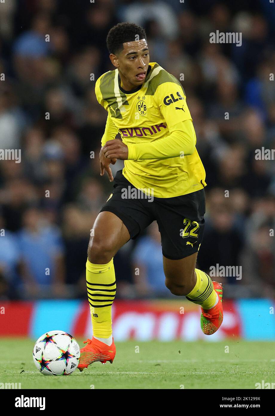 Manchester, UK. 14th Sep, 2022. Jude Bellingham of Borussia Dortmund ...