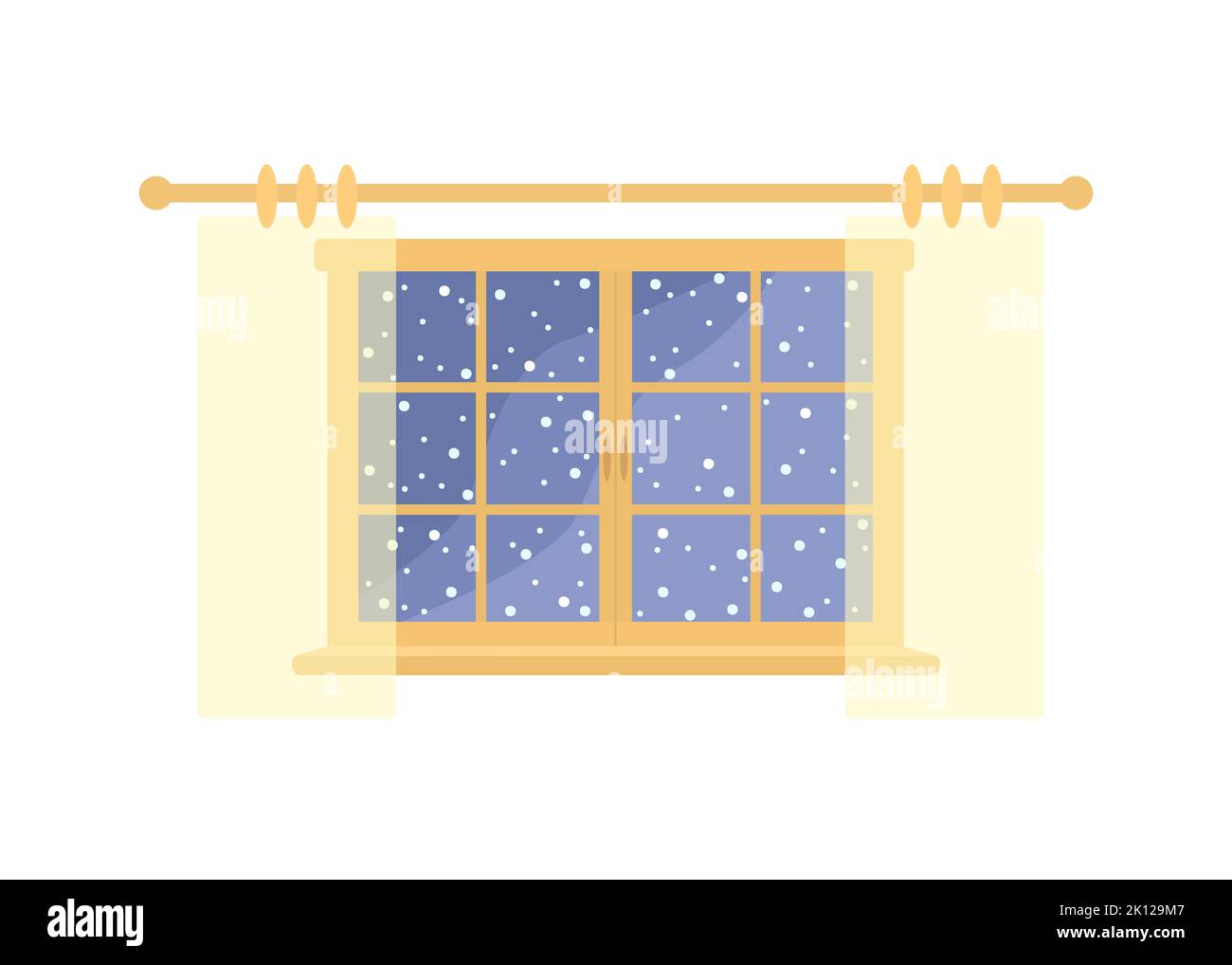 Closed window isolated on white background. Home interior concept ...
