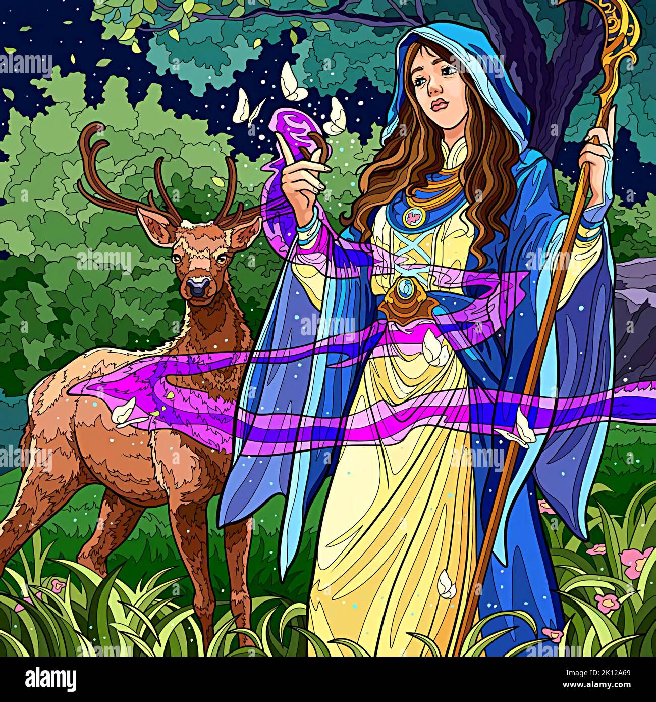 Forest fantasy art night artwork hi-res stock photography and images ...