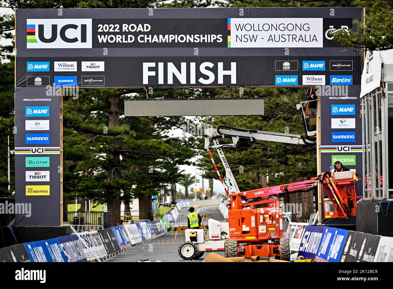 Illustration picture shows the finish ahead of the upcoming UCI Road ...