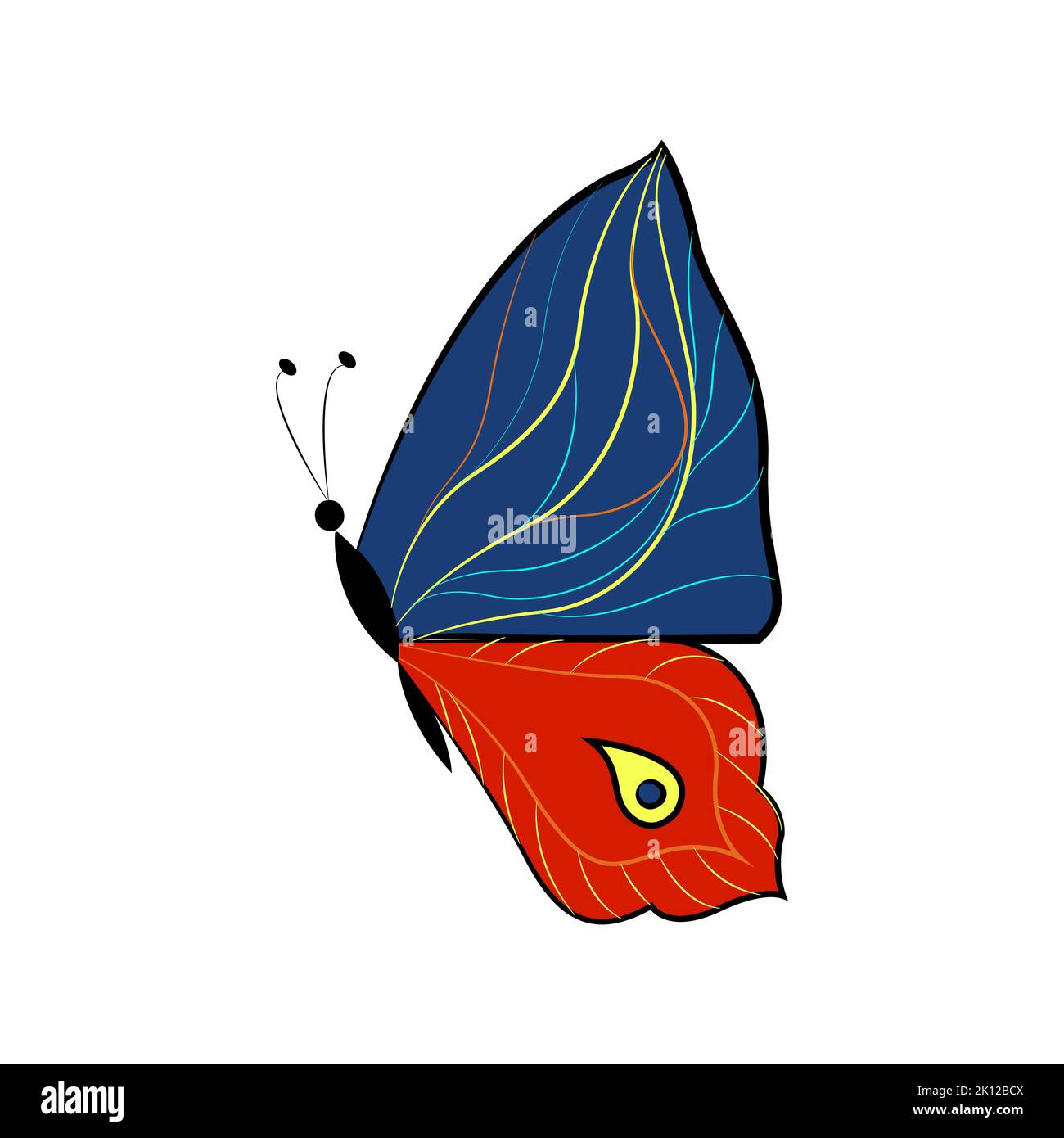 Butterfly exotic winged insect, vector illustration. Colored butterfly ...