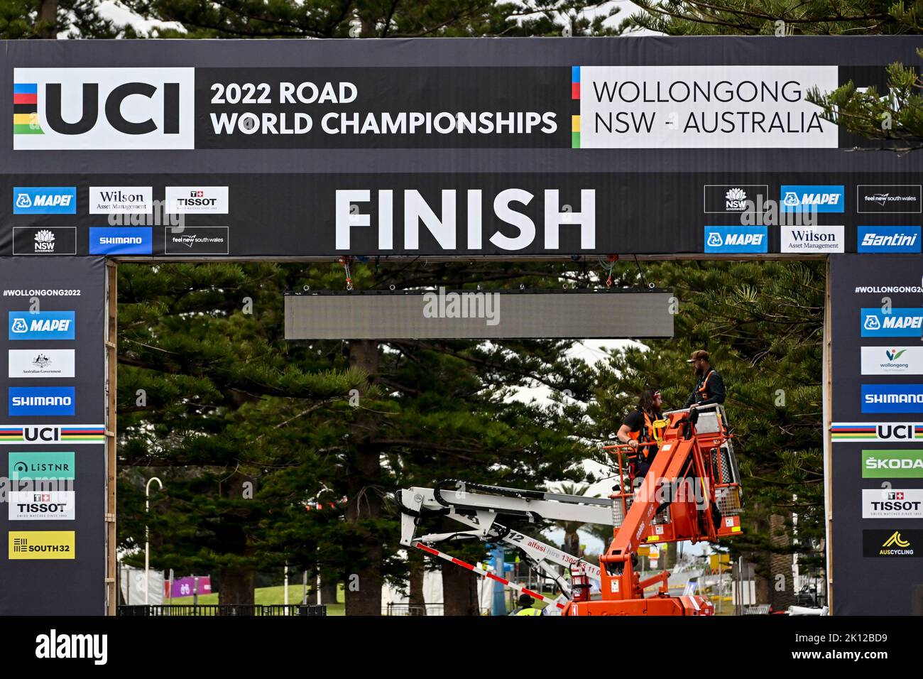 Illustration picture shows the finish ahead of the upcoming UCI Road ...