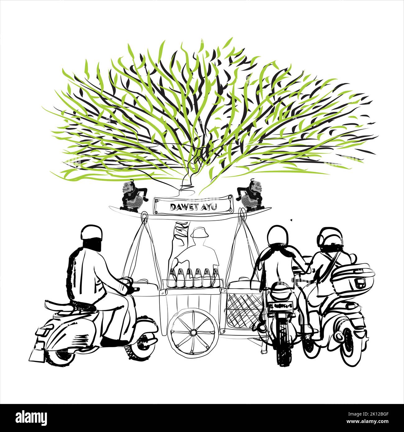 Central market vendors Stock Vector Images - Alamy