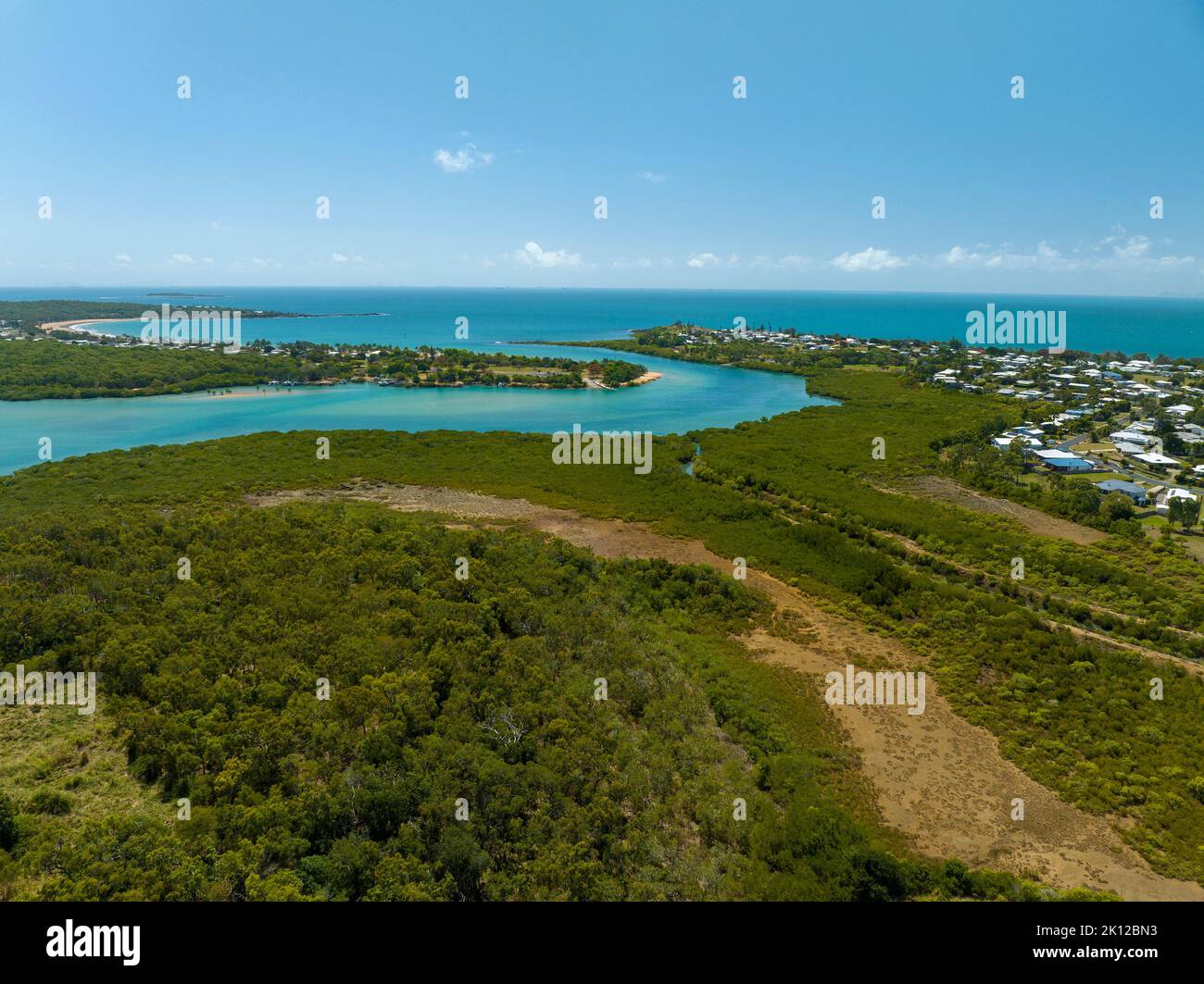 Beachside suburb of Grasstree Beach Queensland Australia, surrounded by ...