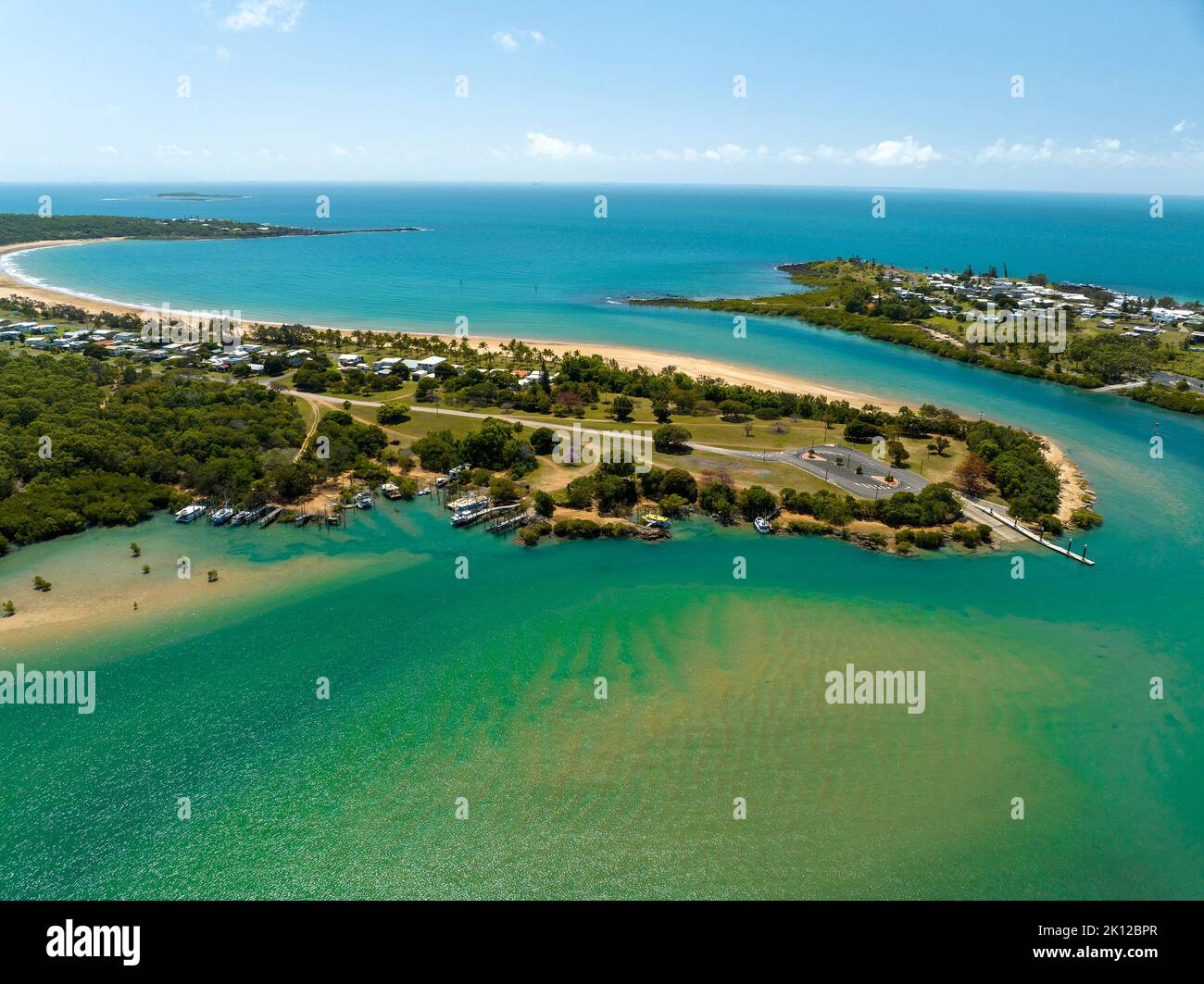 Beachside suburb of Grasstree Beach Queensland Australia, surrounded by ...