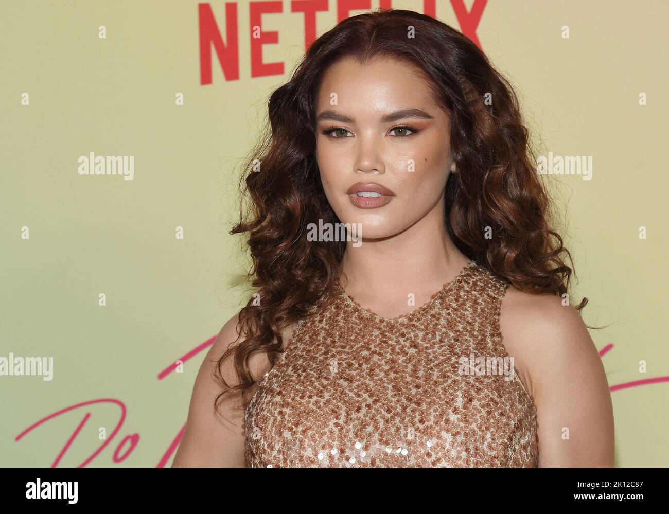 Paris Berelc arrives at Netflix's DO REVENGE Premiere held at the TUDUM ...