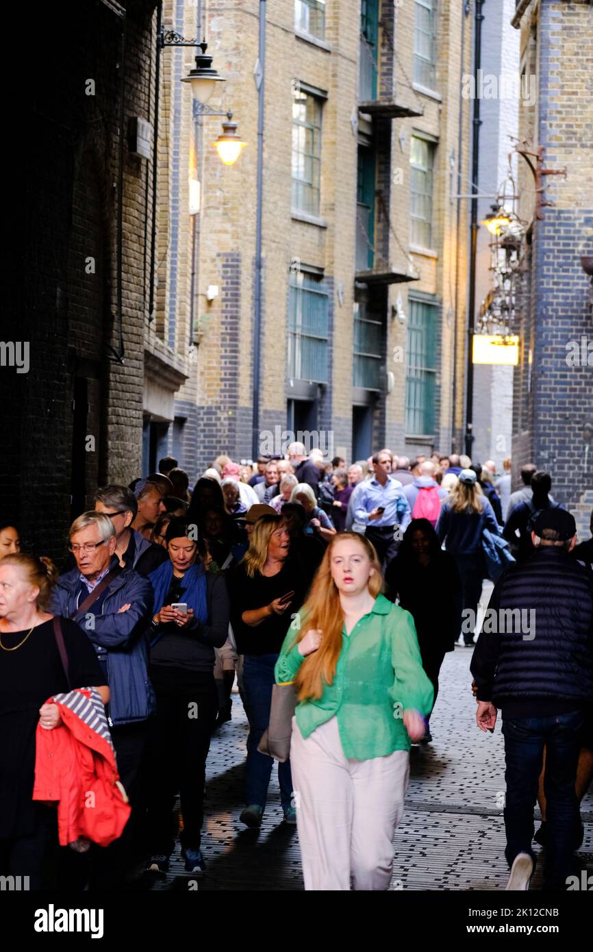 Queue to view the Queen laying in state stretching from Westminster ...