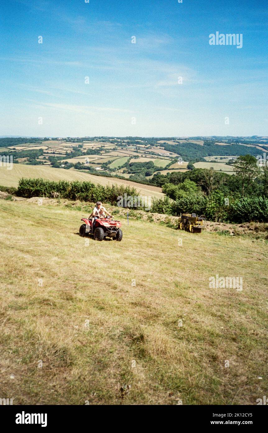 Hilly farmland, High Bickington, North Devon, England , United Kingdom ...
