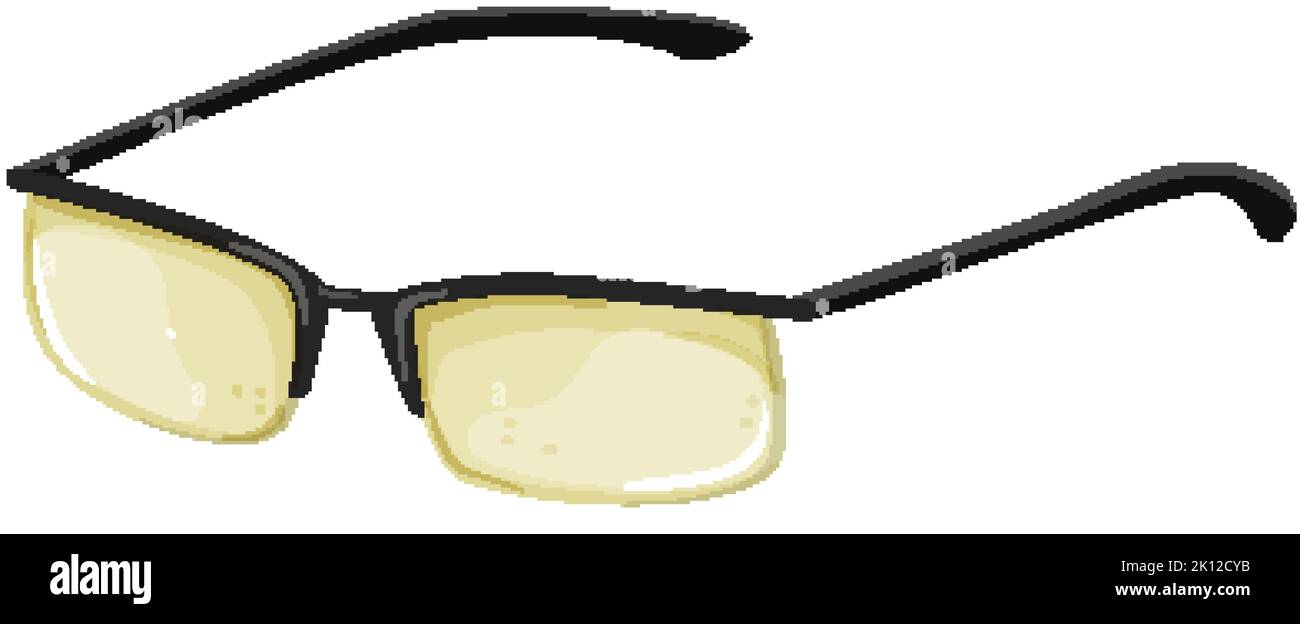 work computer glasses cartoon vector illustration Stock Vector Image ...