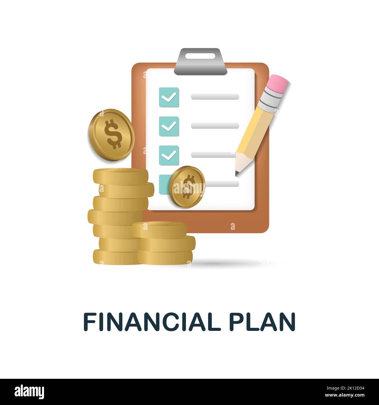 Financial Plan icon. 3d illustration from business plan collection ...