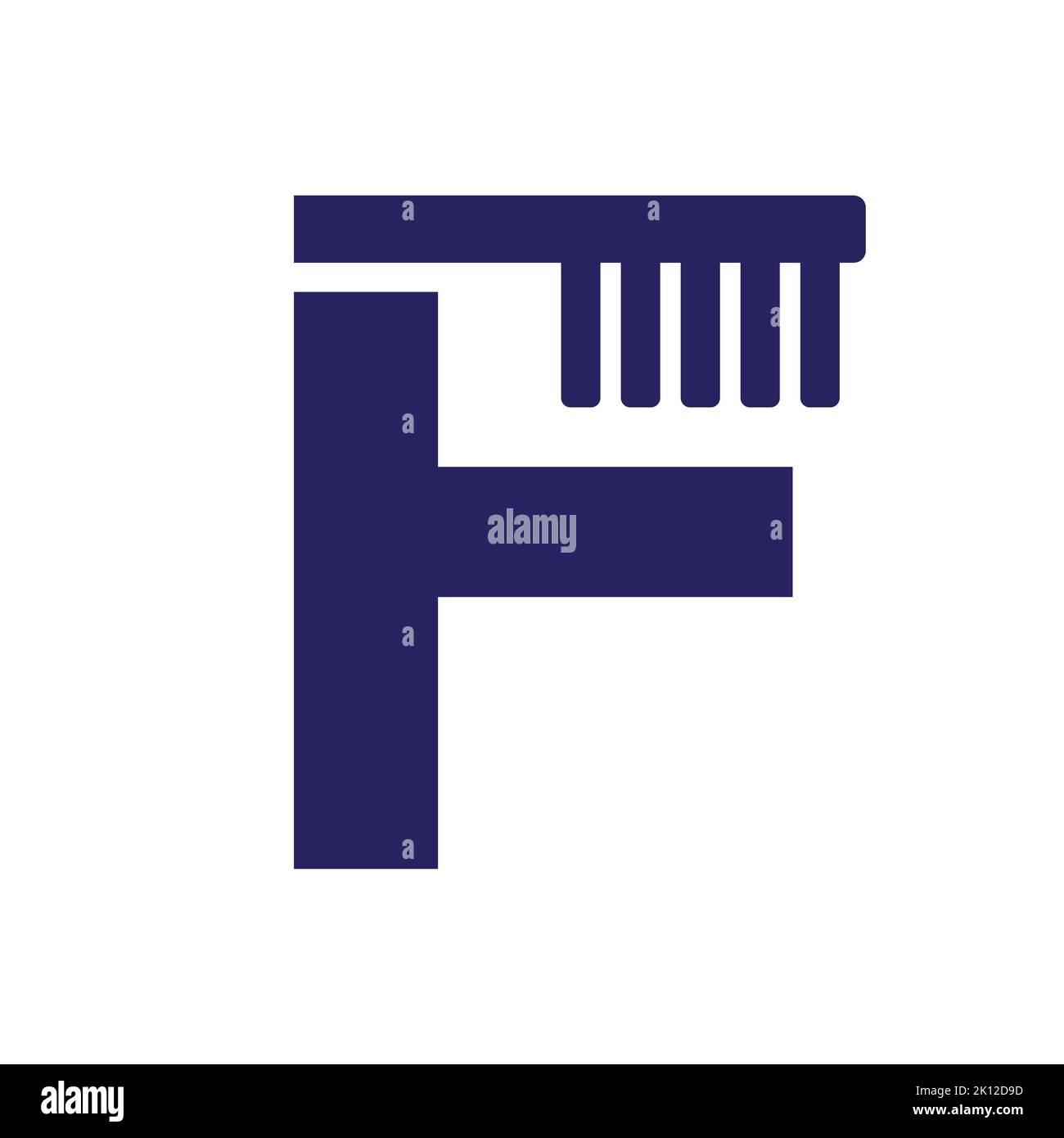 Letter F Dental Logo Concept with Tooth Brush Vector Template. Teeth ...