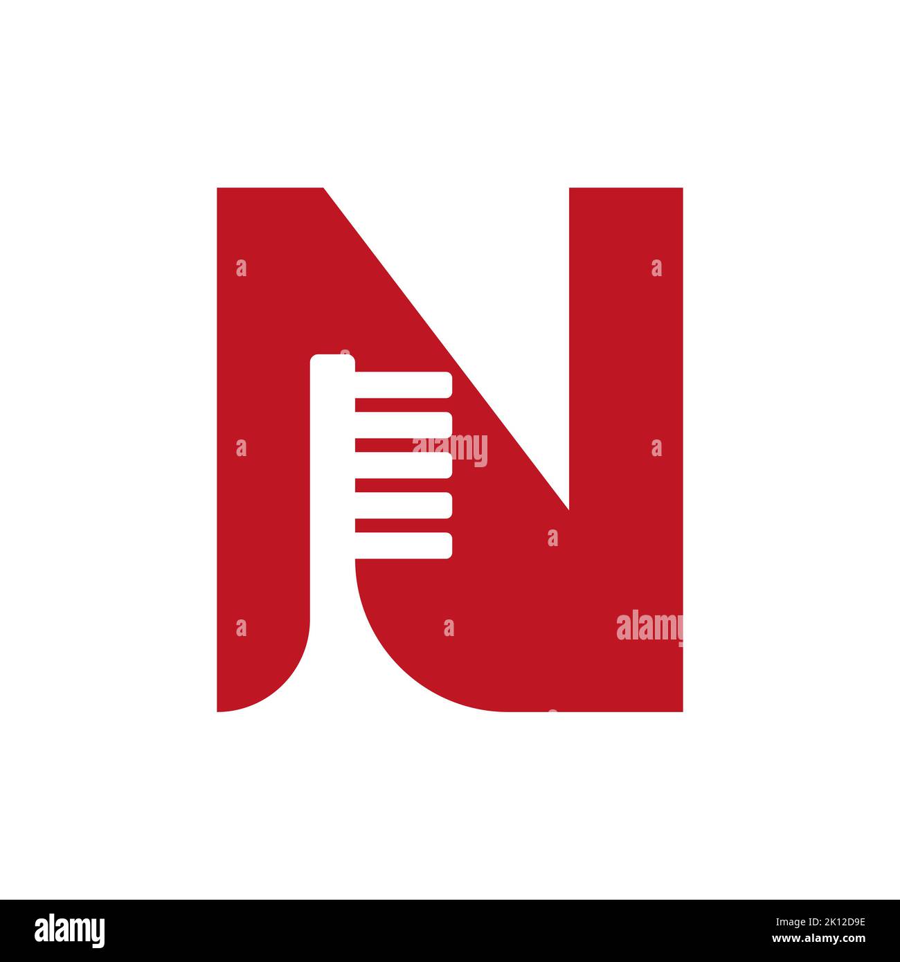 Letter N Dental Logo Concept with Tooth Brush Vector Template. Teeth ...