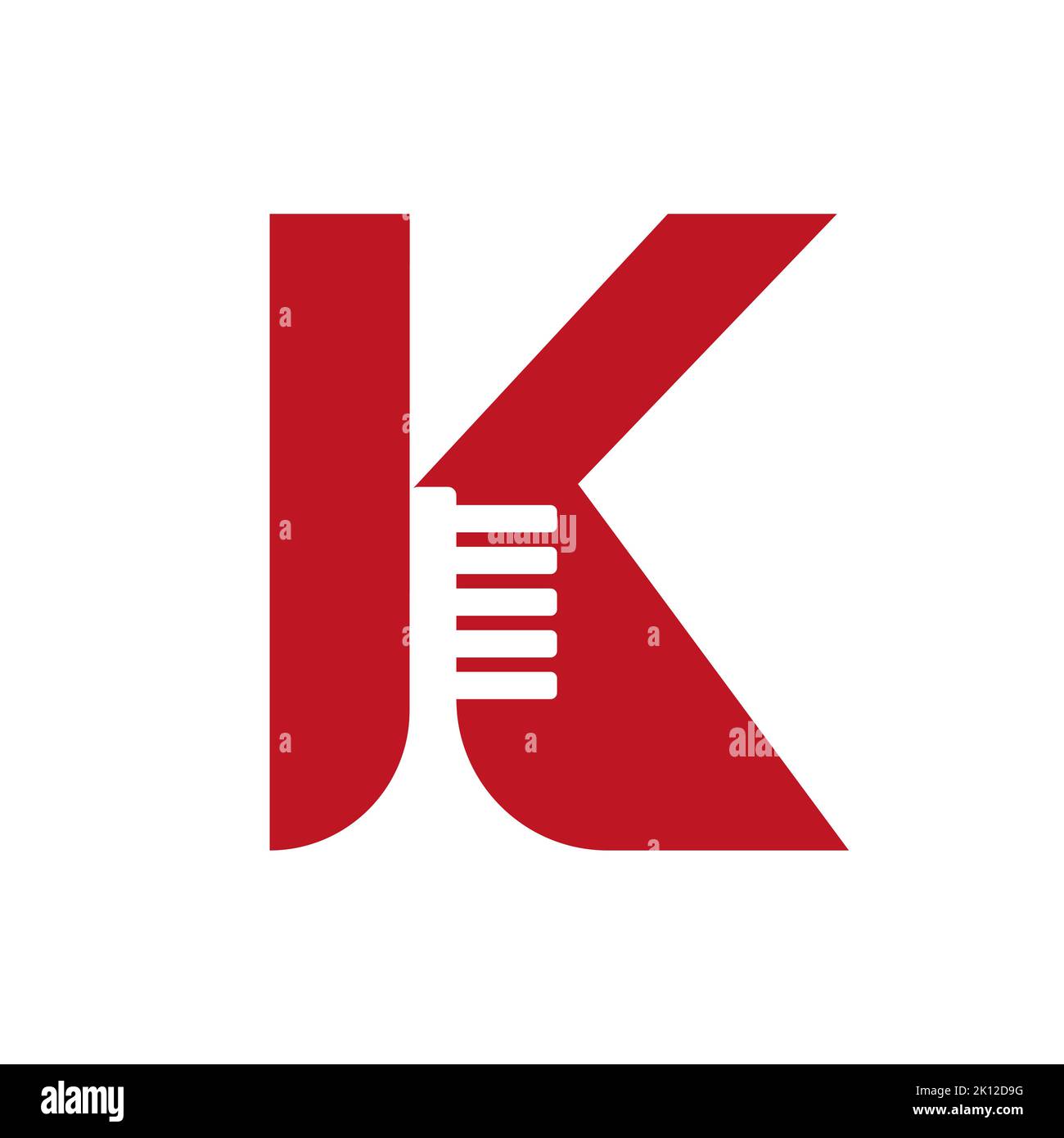 Letter K Dental Logo Concept with Tooth Brush Vector Template. Teeth ...