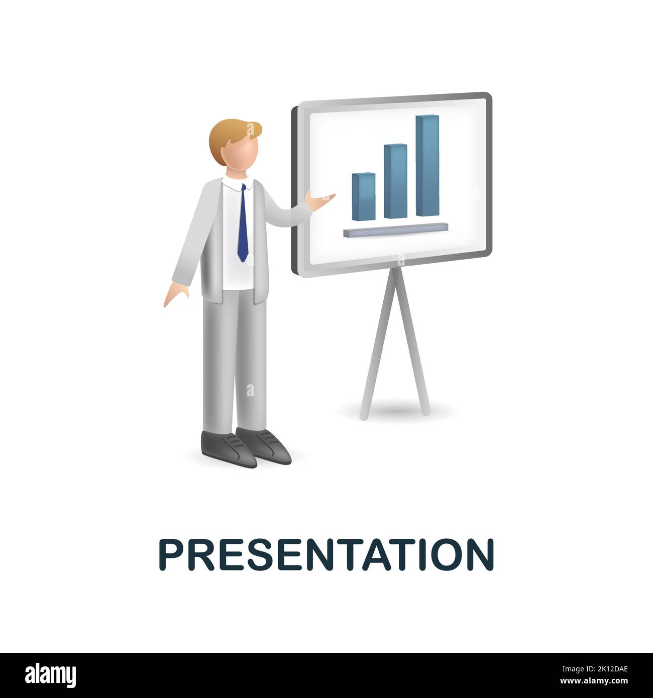 Presentation icon. 3d illustration from business plan collection ...