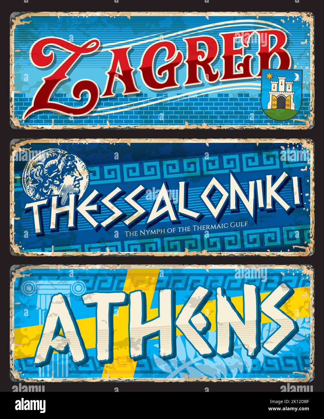 Travel attraction athens Stock Vector Images - Alamy