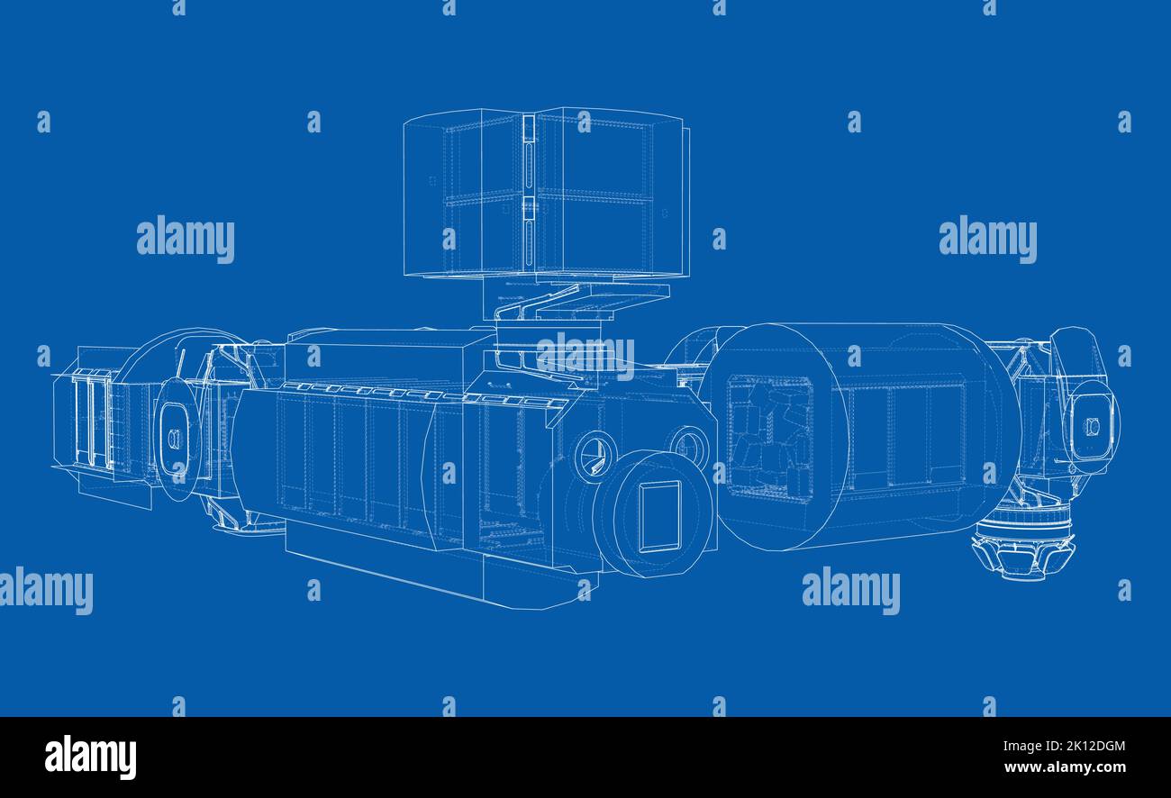 Abstract Spaceship or Space Station. Vector Stock Vector Image & Art ...