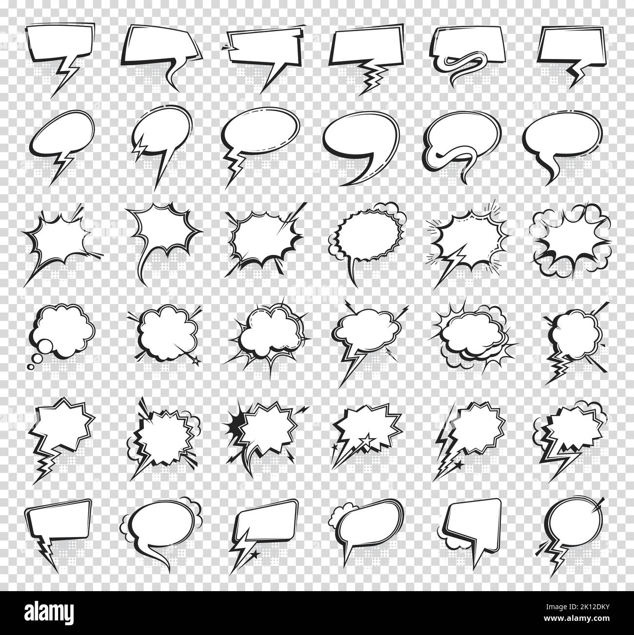 Comic speech bubbles, isolated think and talk balloon clouds, cartoon ...