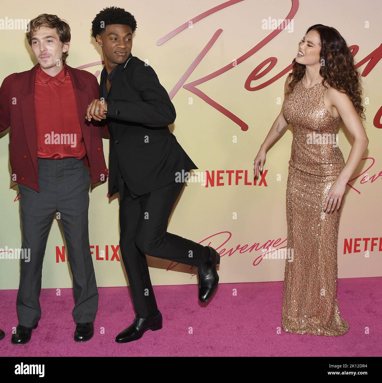 (L-R) Austin Abrams, Jonathan Daviss and Paris Berelc at Netflix's DO ...