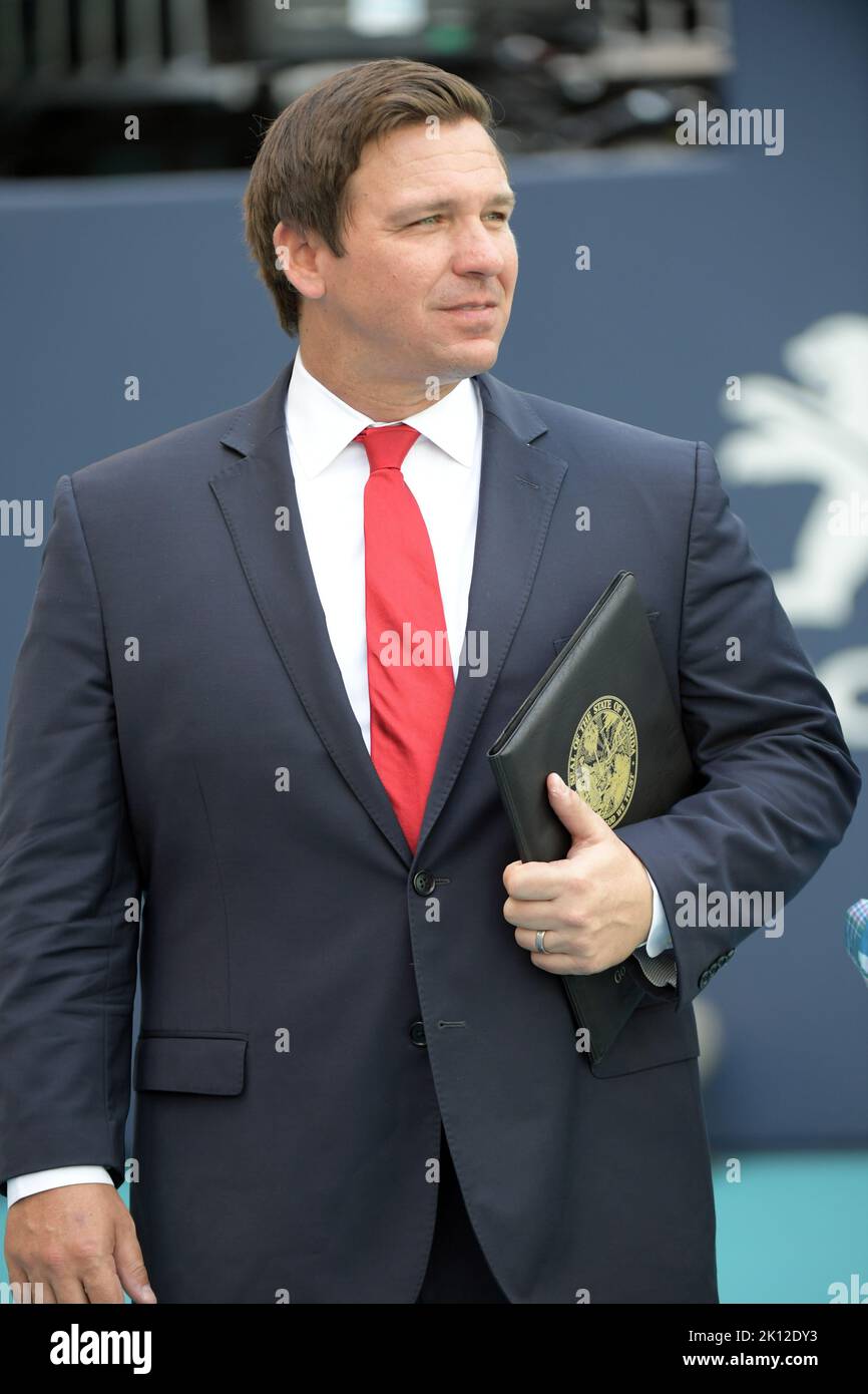 MIAMI GARDENS, FLORIDA - MARCH 27: Governor of Florida Ron DeSantis ...