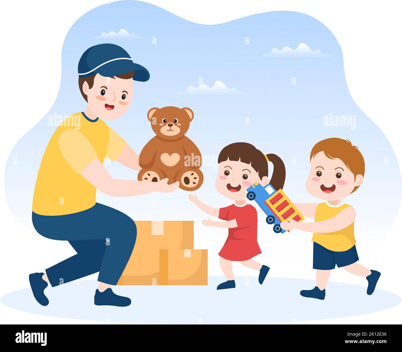 Cardboard Donation Box Containing Toys for Children, Social Care ...