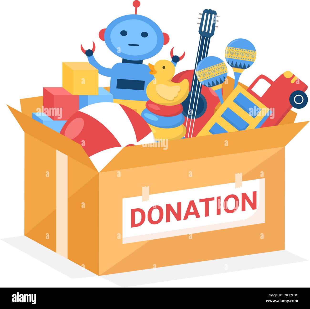 Cardboard Donation Box Containing Toys for Children, Social Care ...