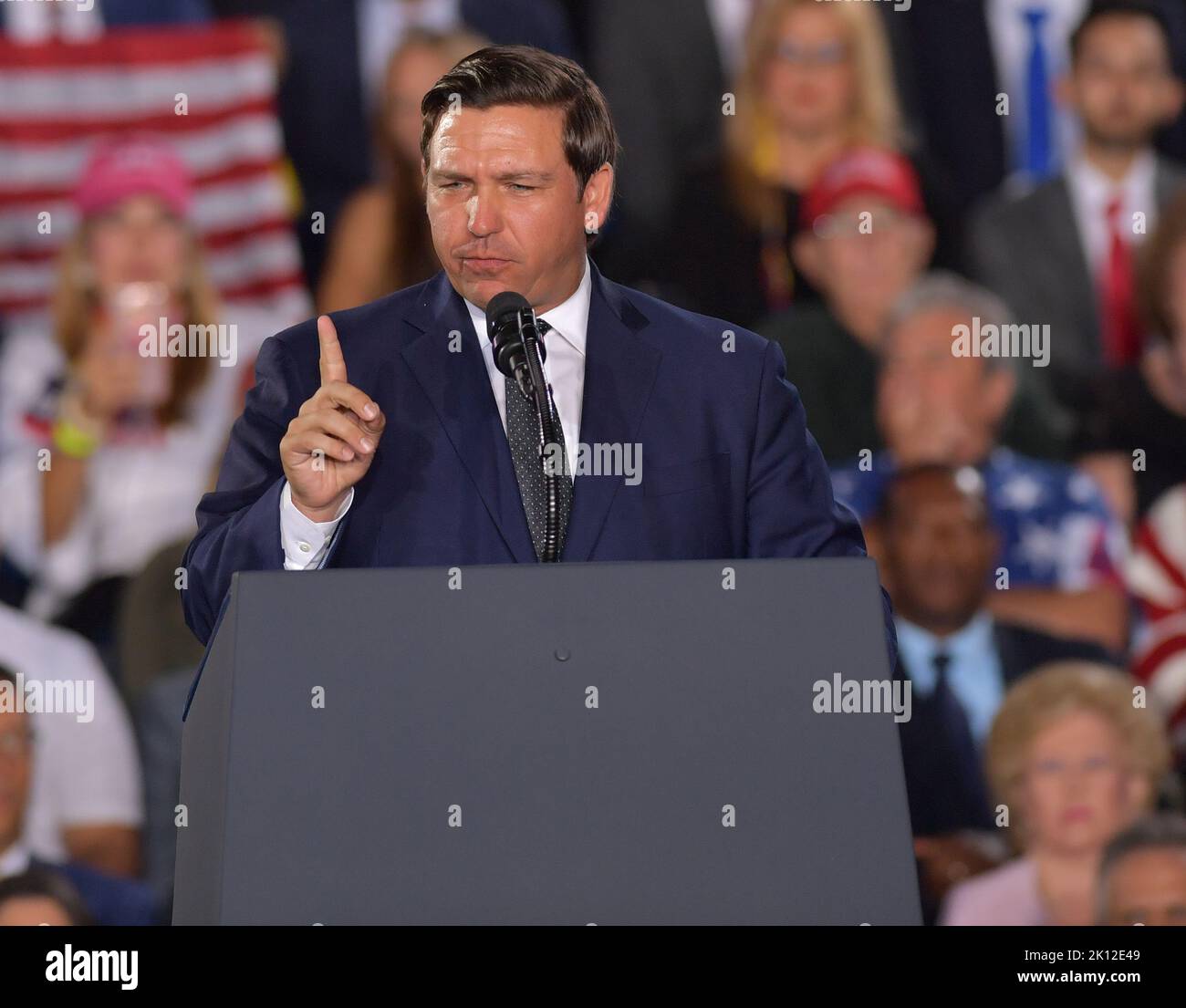 MIAMI, FLORIDA - FEBRUARY 18: Gov. Ron DeSantis along with President ...