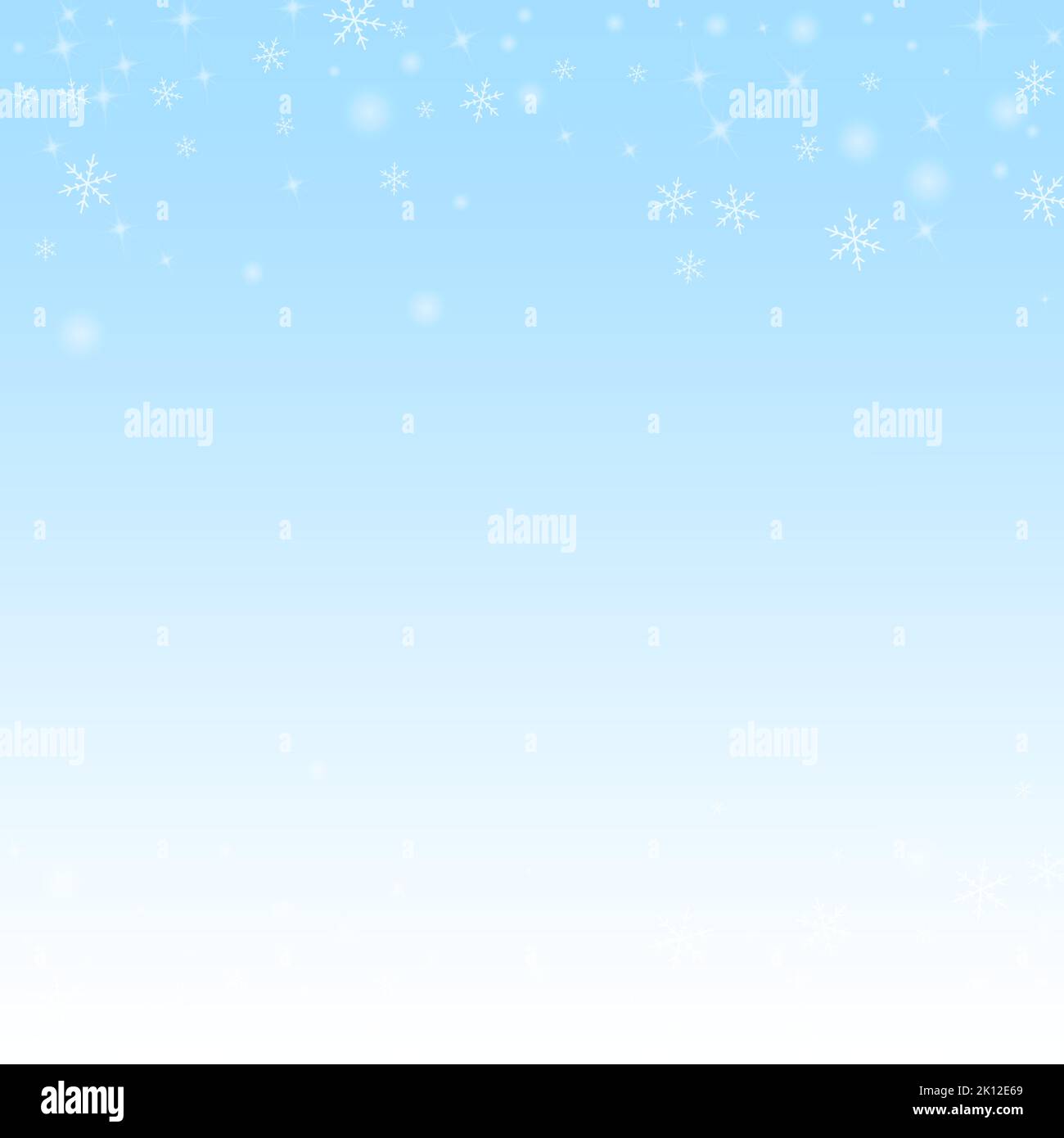 Christmas falling snow background. Subtle flying snow flakes and stars ...