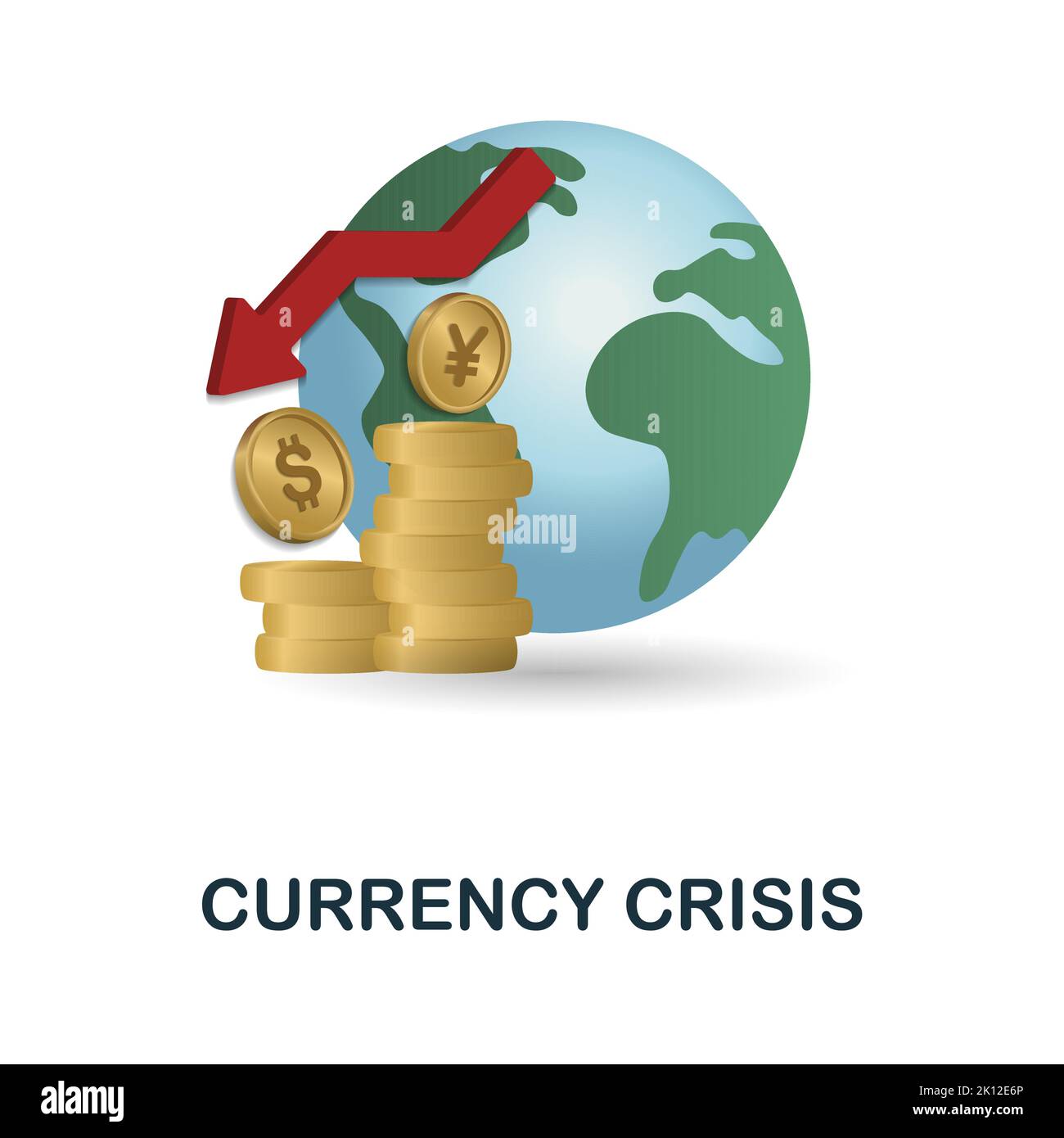 Currency Crisis icon. 3d illustration from economic crisis collection ...