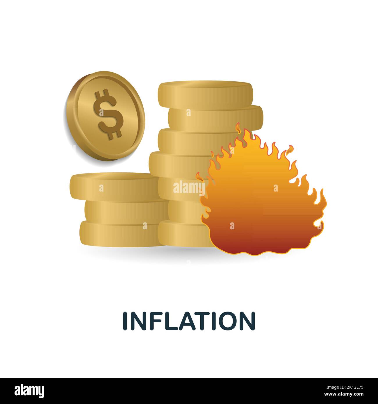 Inflation icon. 3d illustration from economic crisis collection ...