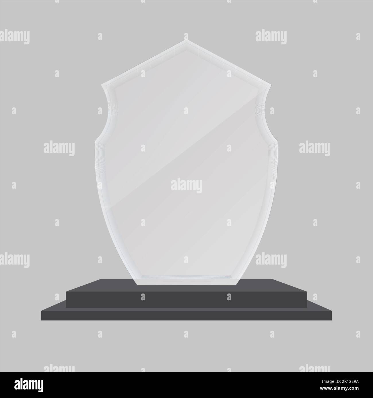 Glass Trophy Mockup Award. Vector Crystal 3D Mockup Stock Photo - Alamy