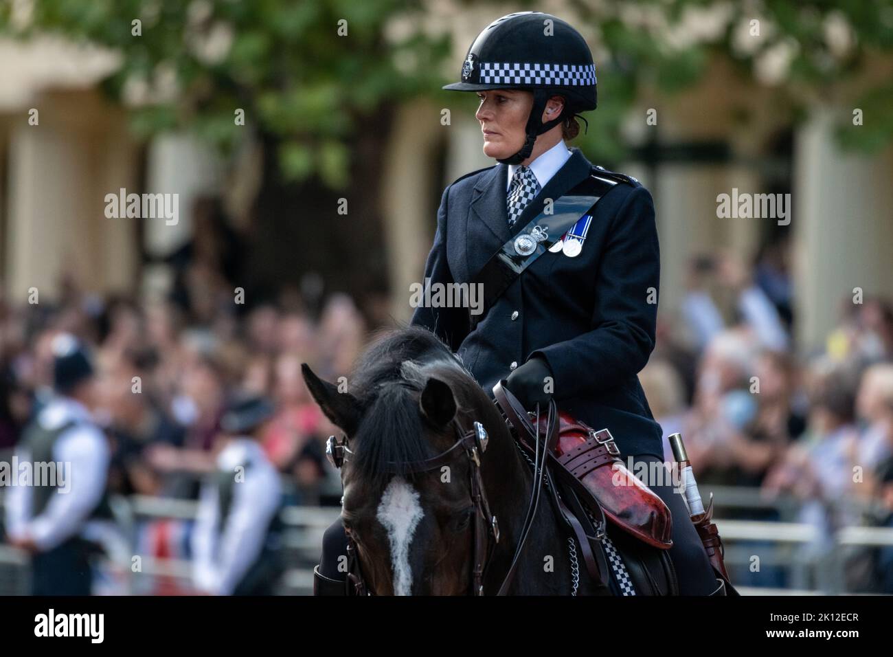 The coffin carrying Queen Elizabeth II photographed along The Mall ...