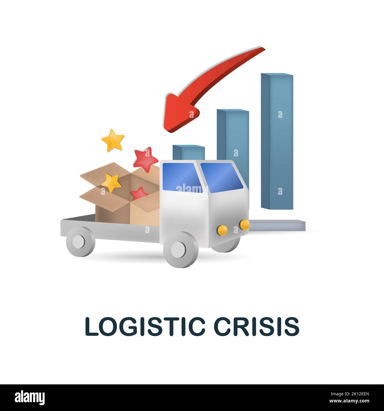 Logistic Crisis icon. 3d illustration from economic crisis collection ...
