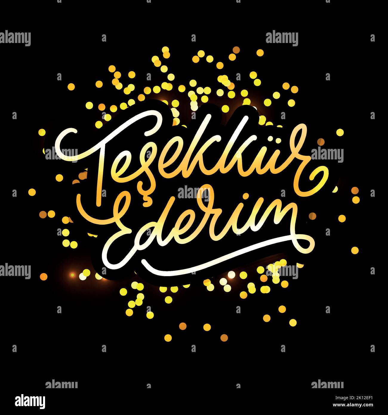 Text in the Turkish: Thank you. Lettering. Ink illustration. Modern ...