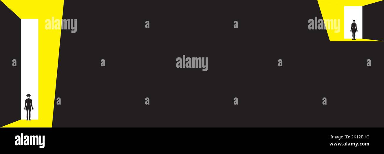 Vector illustration of futuristic man in three dimensional space for background, banner or ...