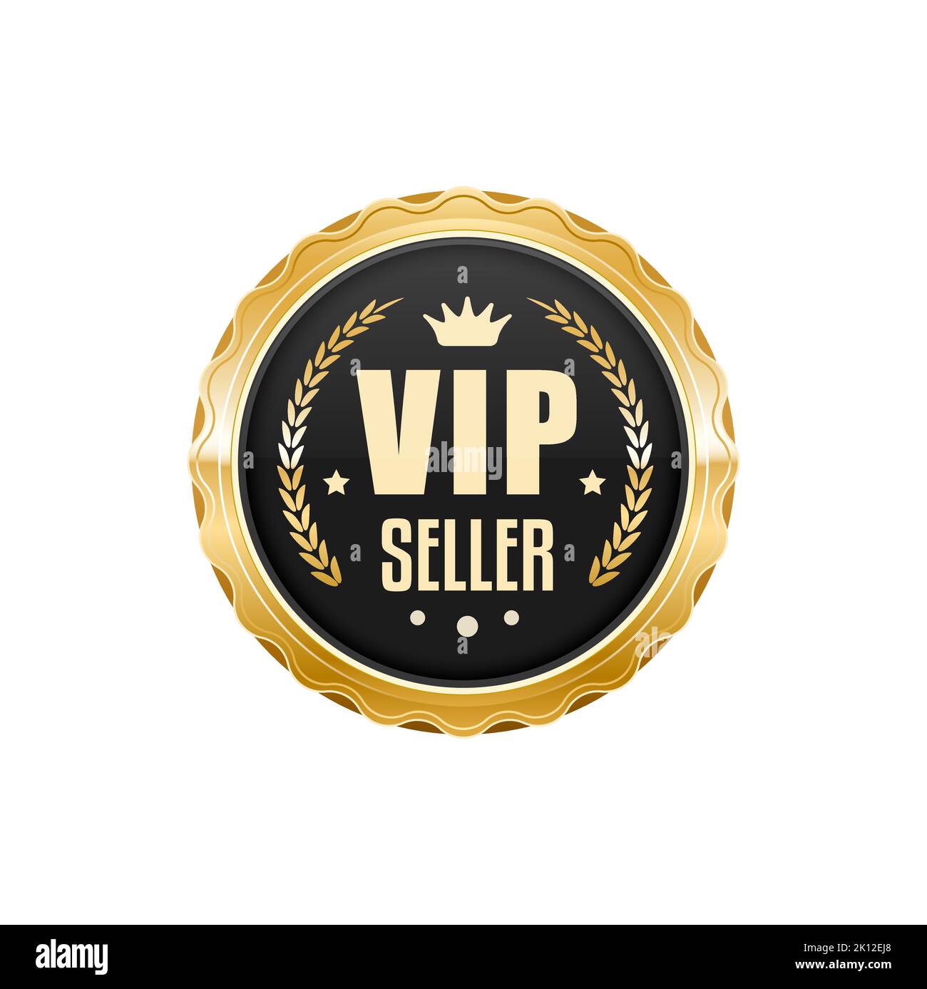 VIP seller golden badge or premium label. Quality guarantee certificate ...