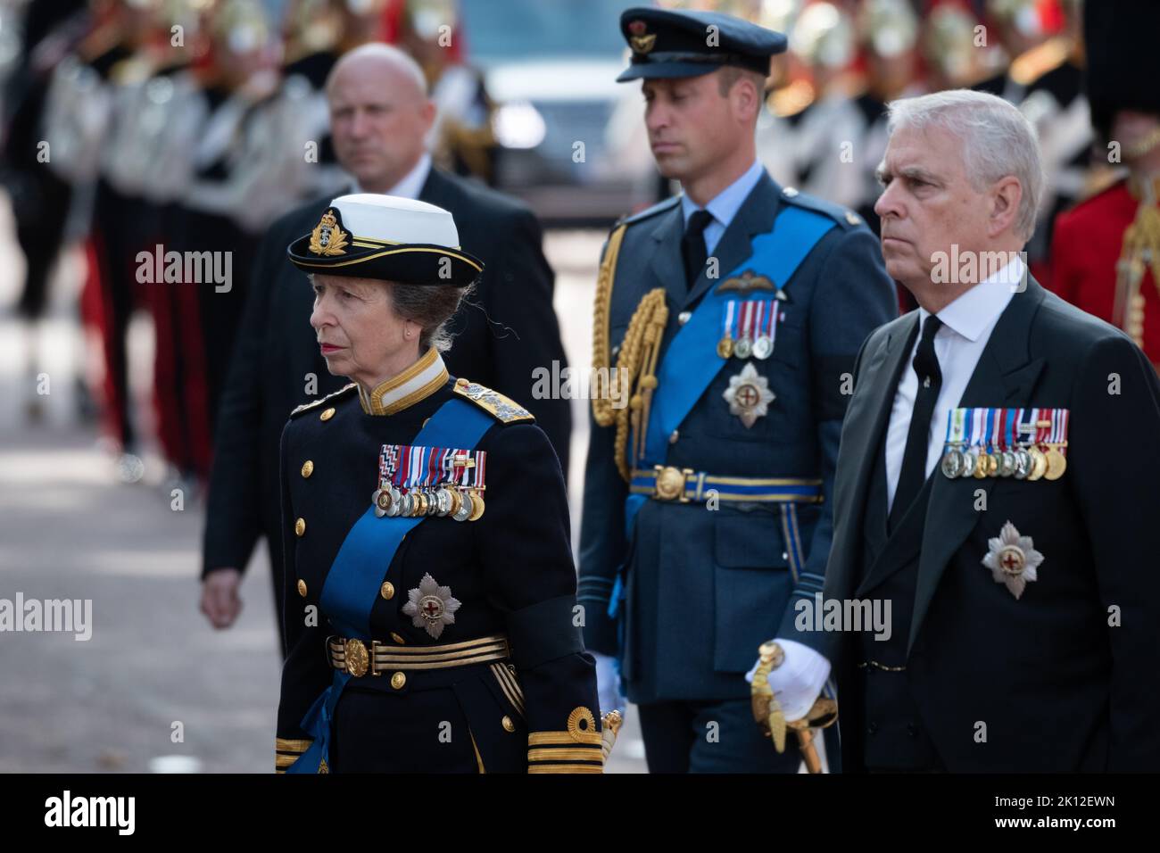 The coffin carrying Queen Elizabeth II photographed along The Mall ...