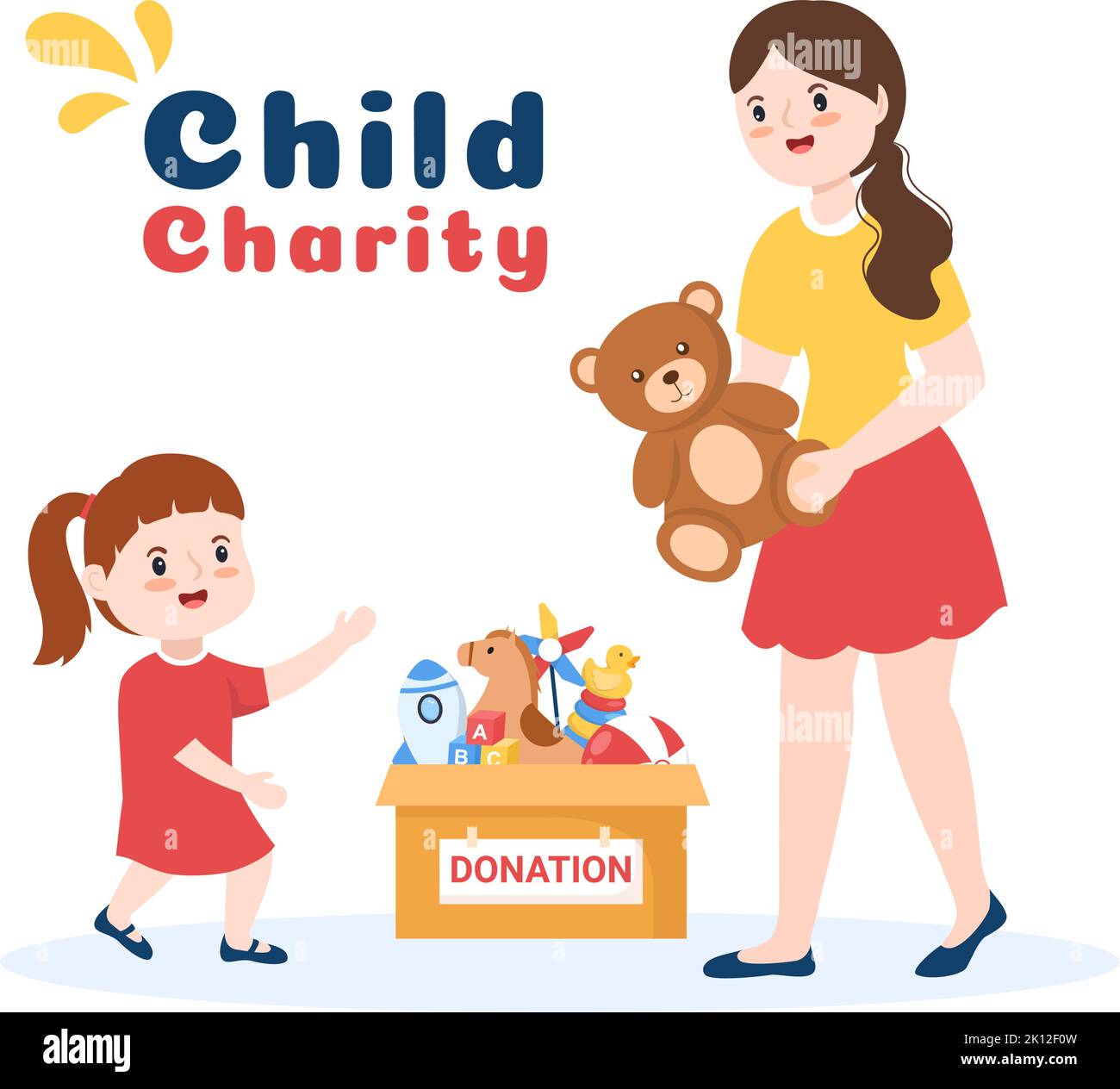 Cardboard Donation Box Containing Toys for Children, Social Care ...