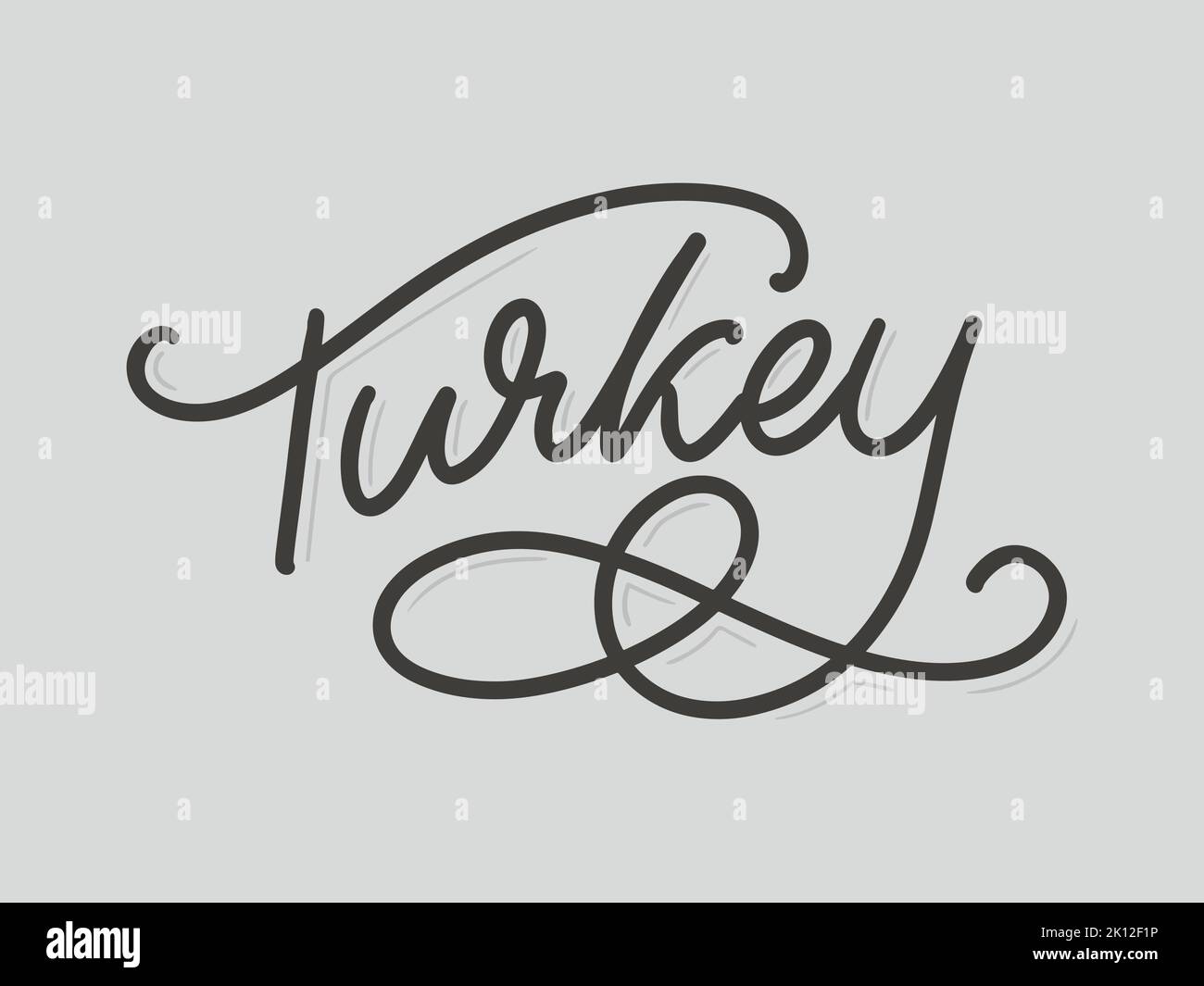 Turkey Lettering. Handwritten name of the country. Vector design ...