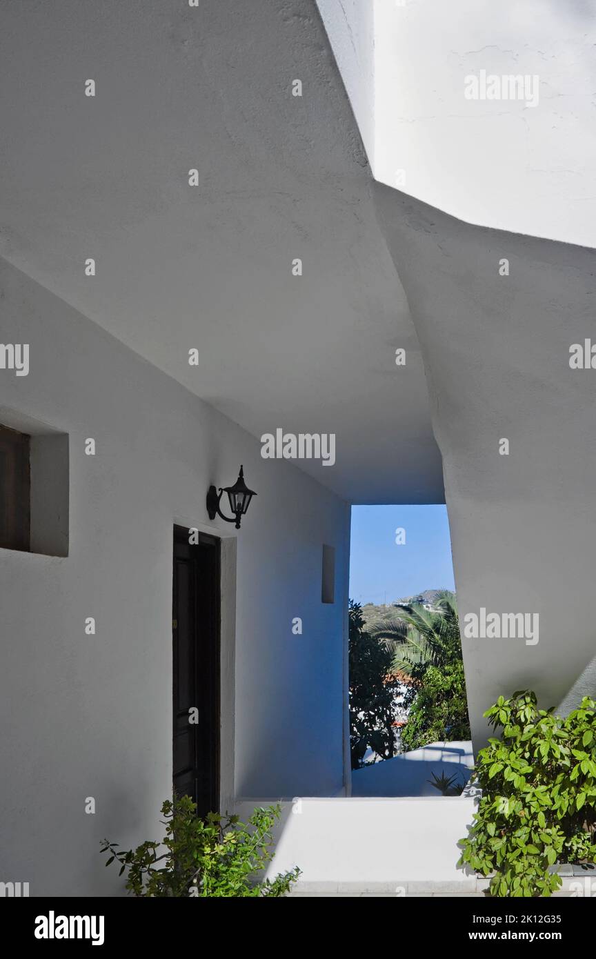 The sample of Cretan architecture in Crete island, Greece Stock Photo ...