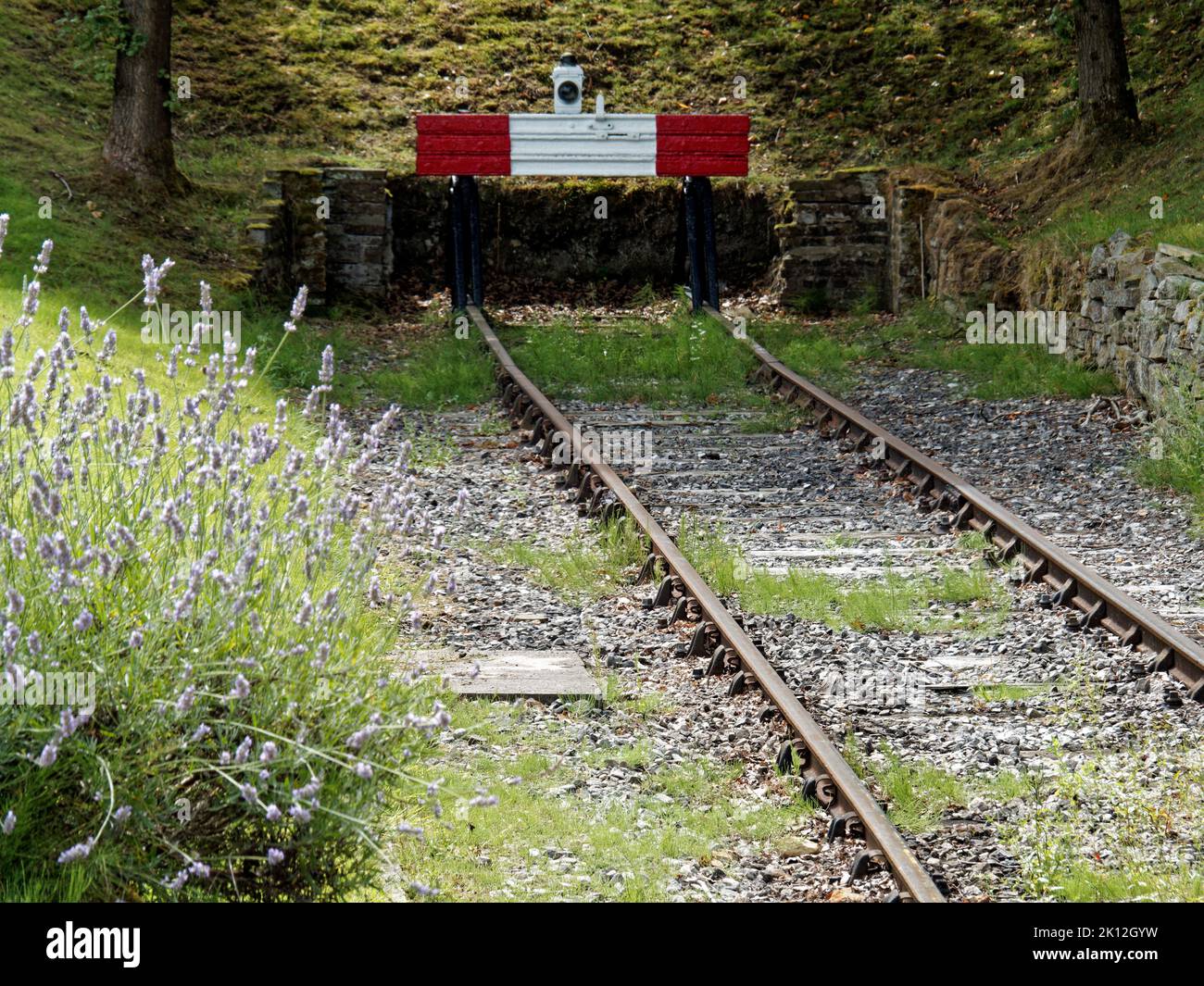 End of the line - buffer stop at the end of teh Worth Valley Railway at ...